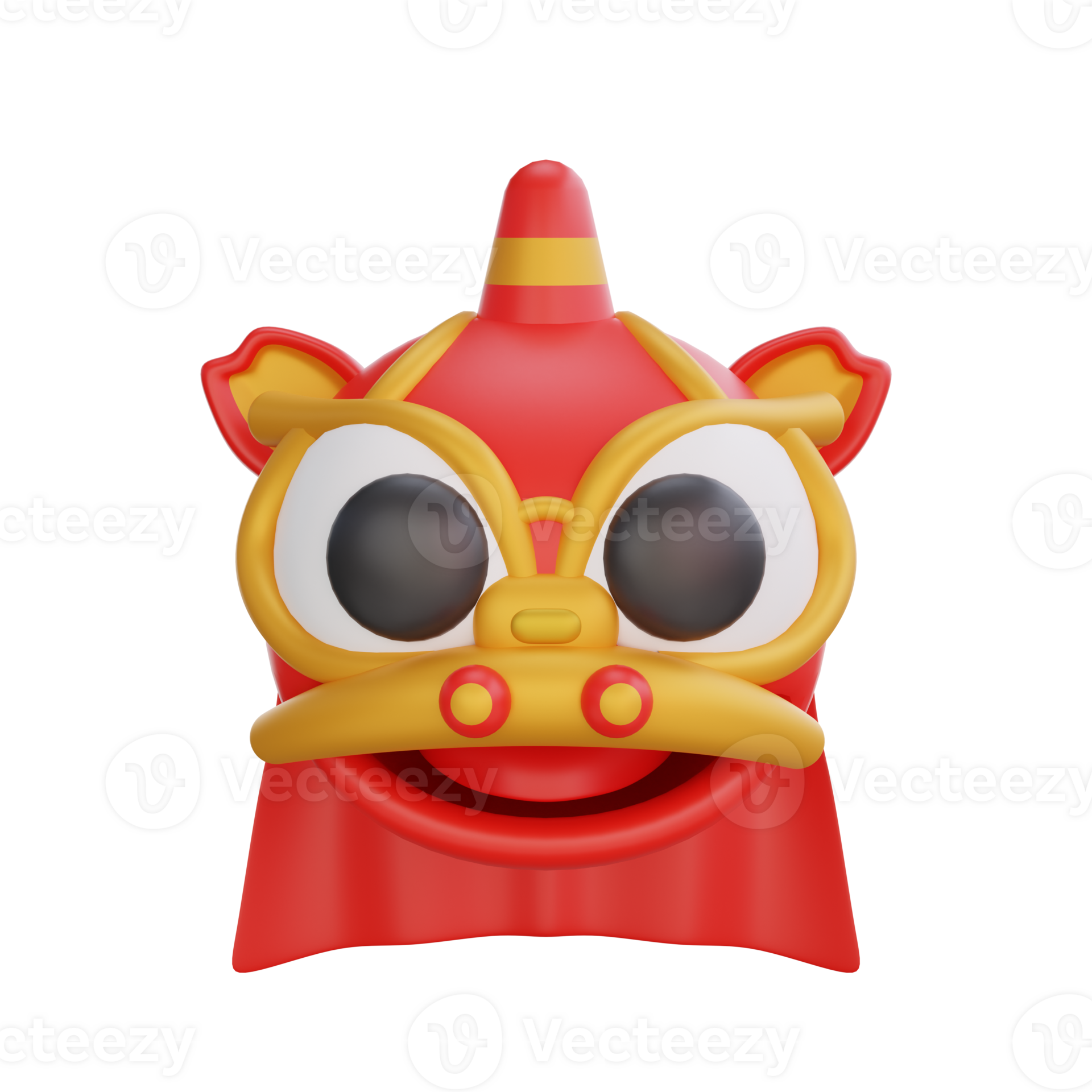3D illustration of Barongsai icon Chinese New Year design 36134206 PNG