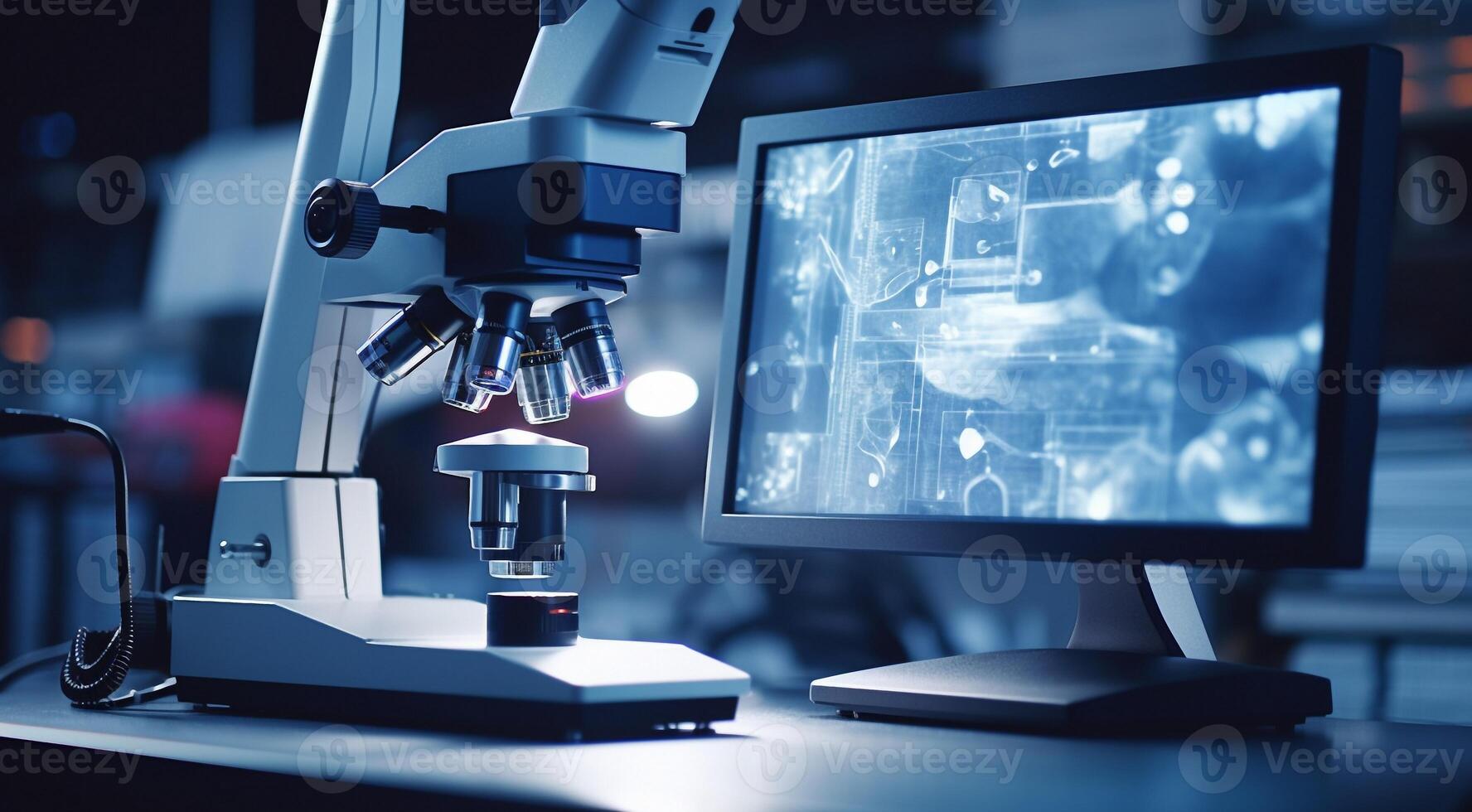 ai generado científico en laboratorio, científico trabajando en laboratorio, científico mirando ...