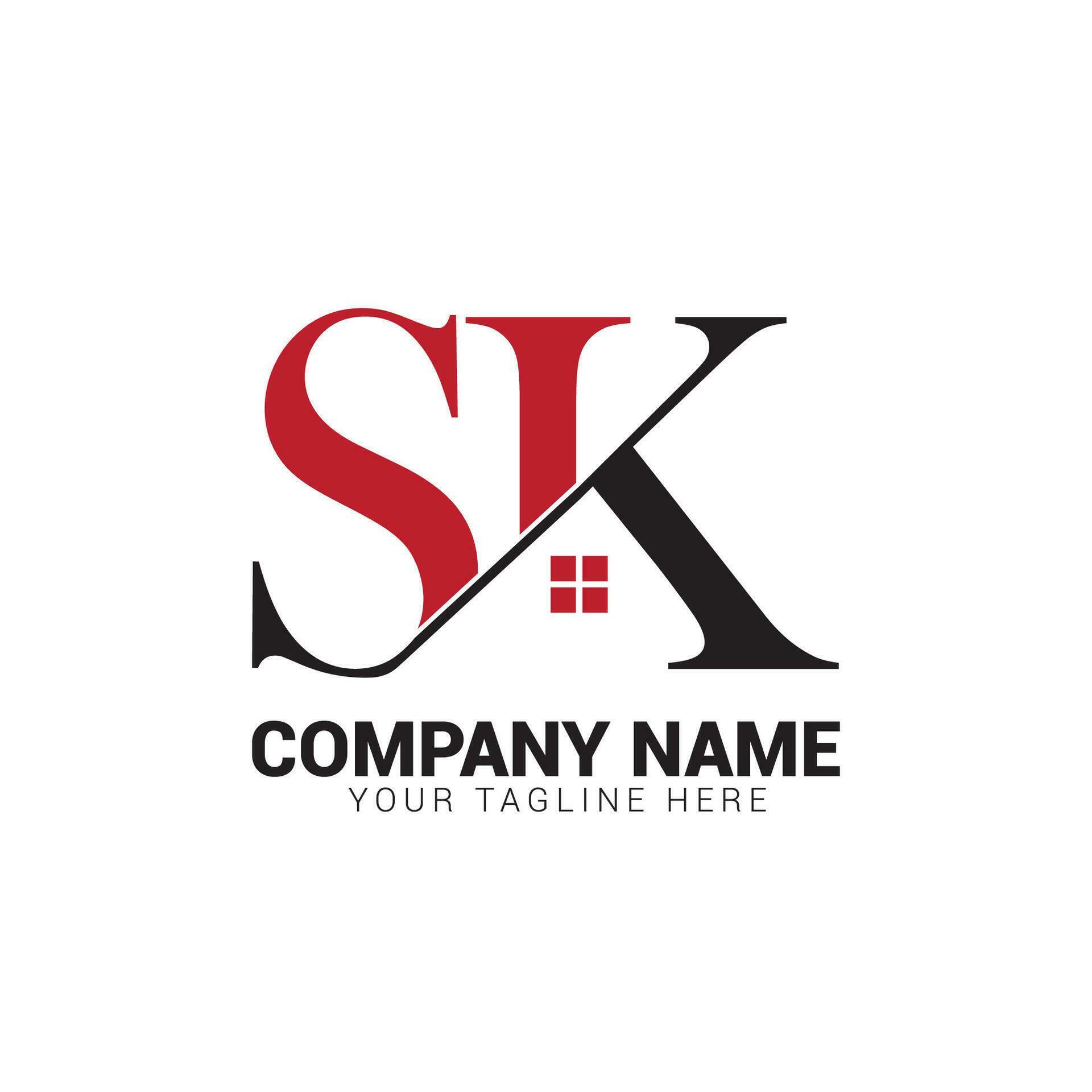 Beautiful SK home logo design in vector for construction, home, real estate, building, property ...