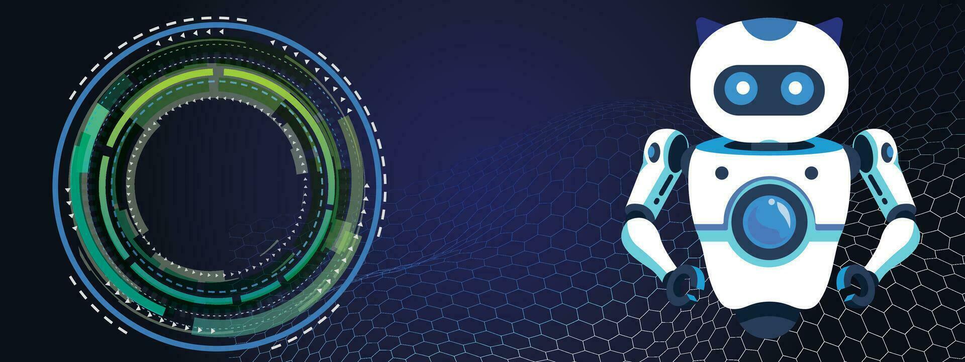 Robots equipped with artificial intelligence. network circle. Chat bot and AI, Artificial ...