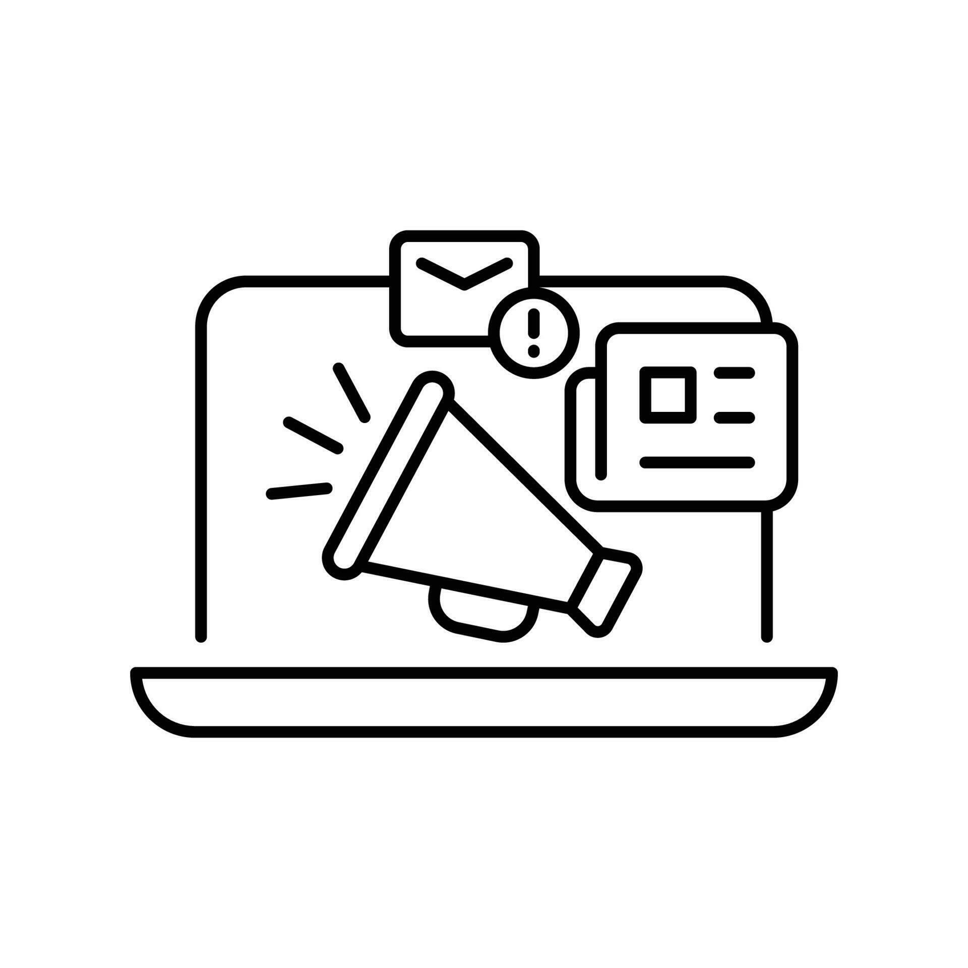 News content icon. Simple outline style. Media announce, newsletter ...