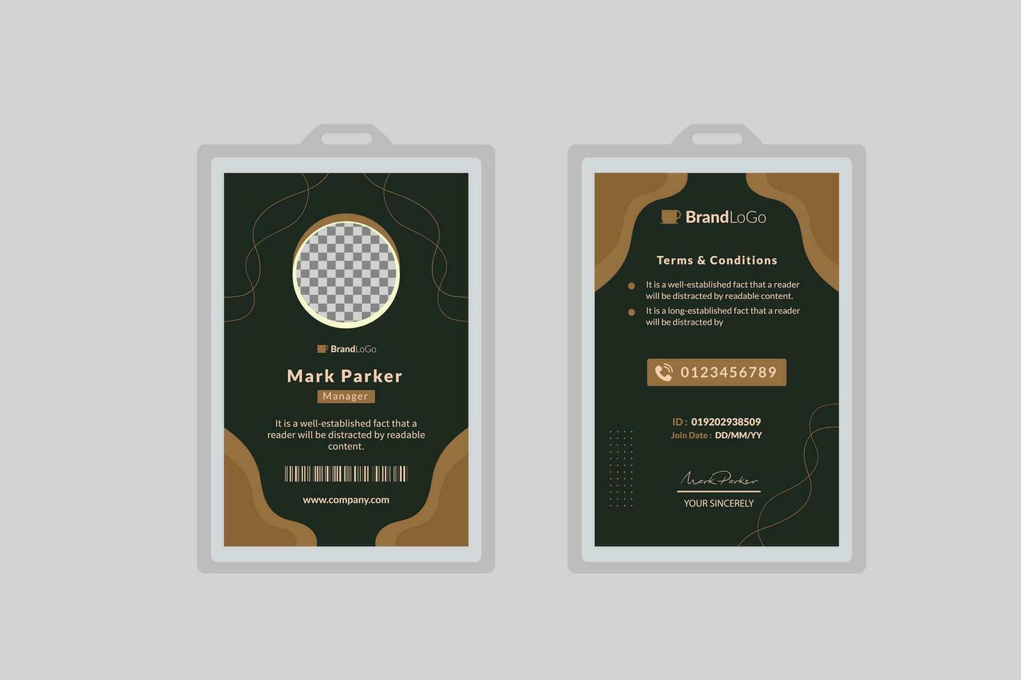 Coffee shop Id card template 36144733 Vector Art at Vecteezy