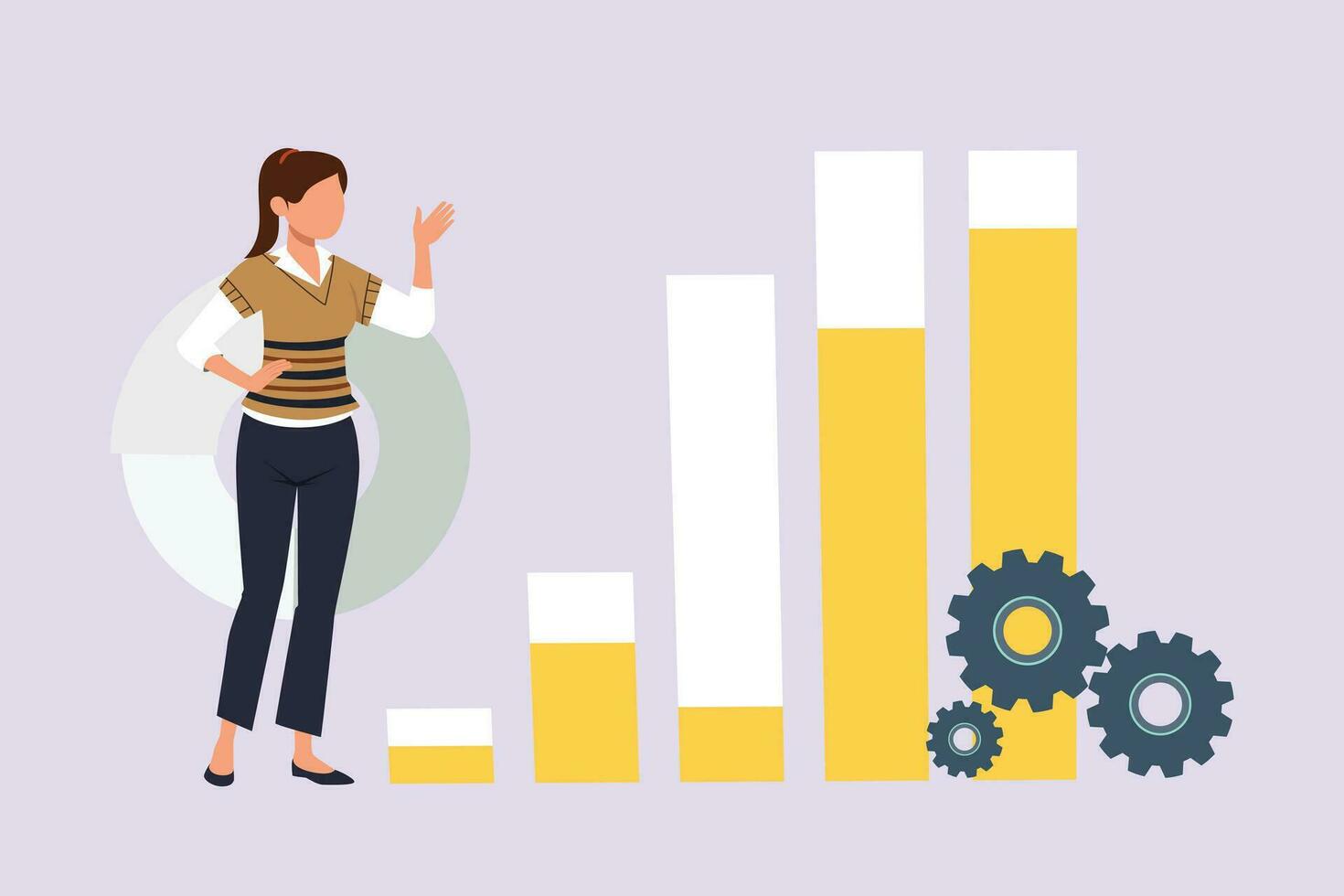 Business Performance Analysis Benchmark Metrics Audit Concept Colored Flat Vector Illustration