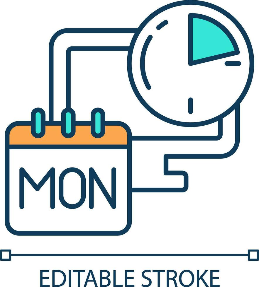 2D editable bare minimum monday icon representing workplace trends, isolated simple vector, thin ...