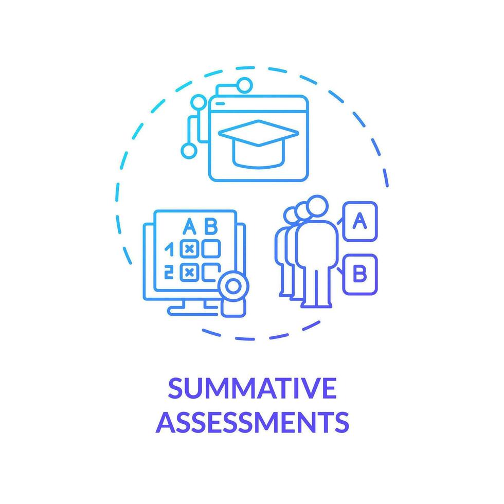 2d Gradient Icon Summative Assessments Concept Simple Isolated Vector