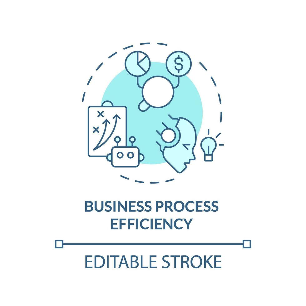 2D editable blue business process efficiency icon, monochromatic isolated vector, thin line ...