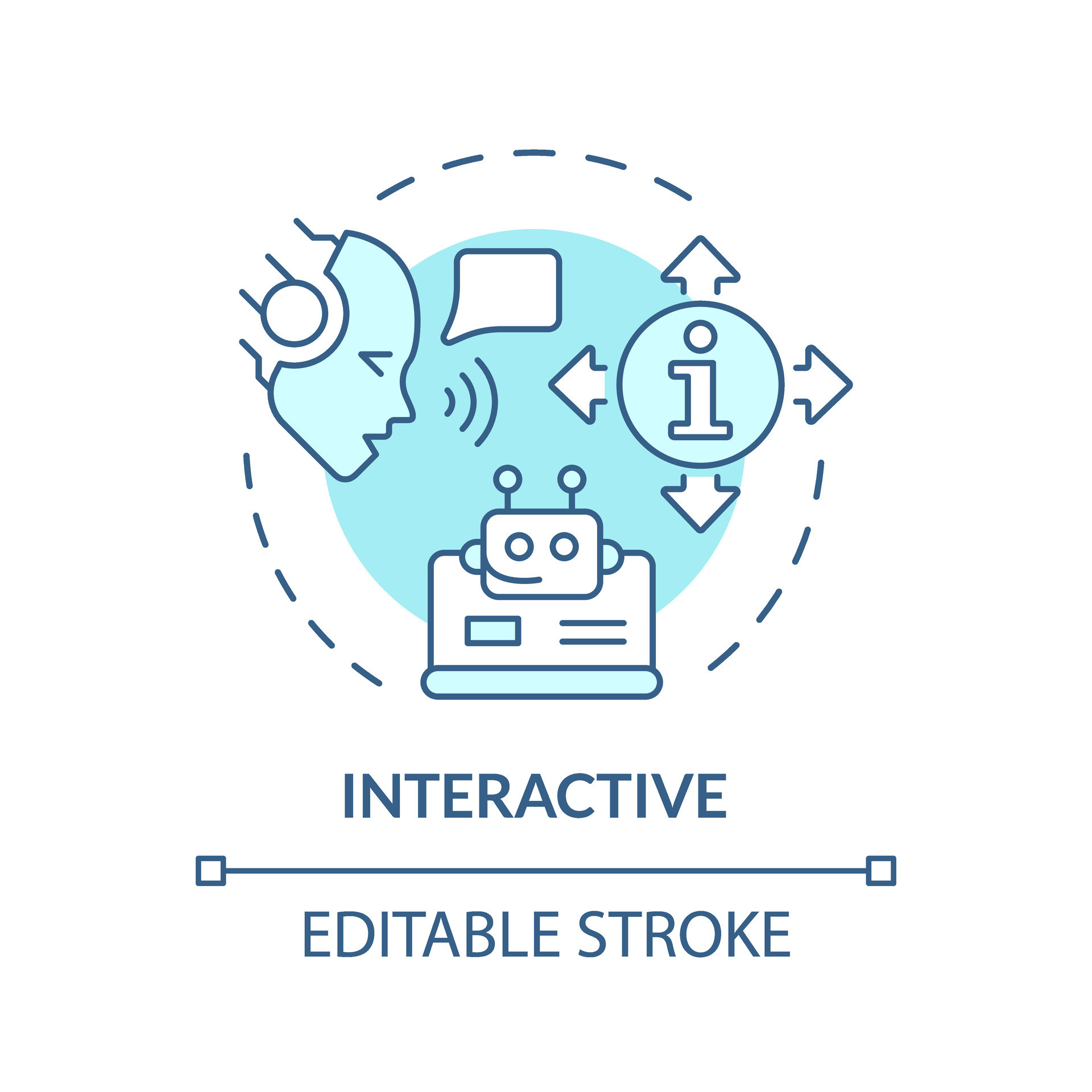 2d Editable Blue Interactive Icon Monochromatic Isolated Vector Thin