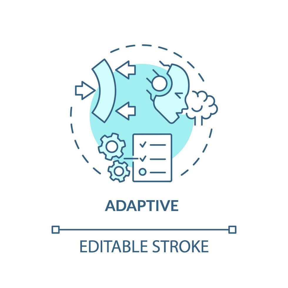 2d Editable Blue Adaptive Icon Monochromatic Isolated Vector Thin