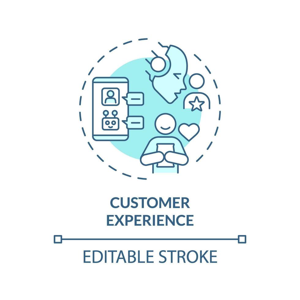 2D editable blue customer experience icon, monochromatic isolated vector, thin line illustration ...