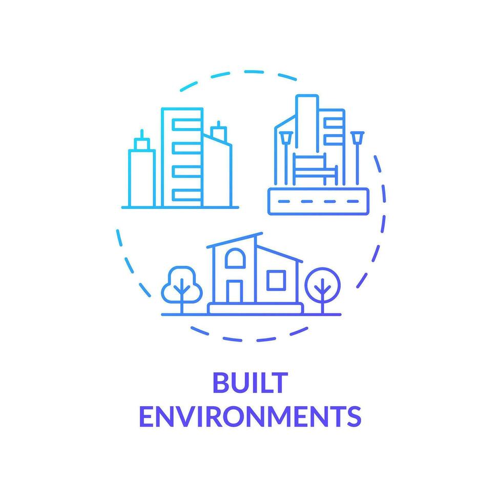 2D gradient built environments icon, creative isolated vector, thin ... 2D gradient built environments icon, creative isolated vector, thin ...