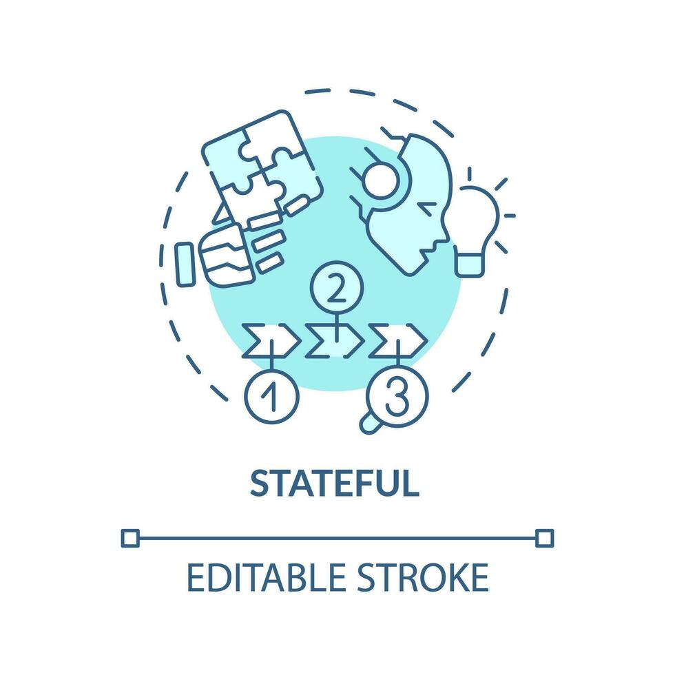 2d Editable Blue Stateful Icon Monochromatic Isolated Vector Thin