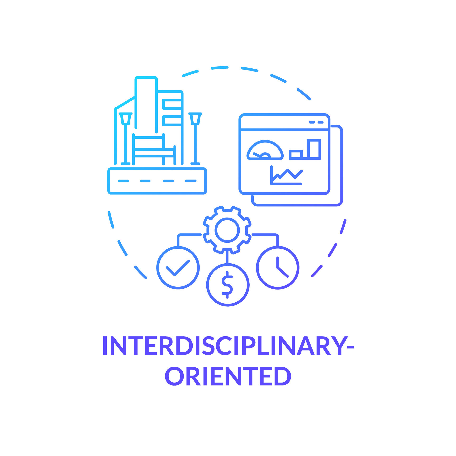 2D gradient interdisciplinary oriented icon, creative isolated vector ... 2D gradient interdisciplinary oriented icon, creative isolated vector ...