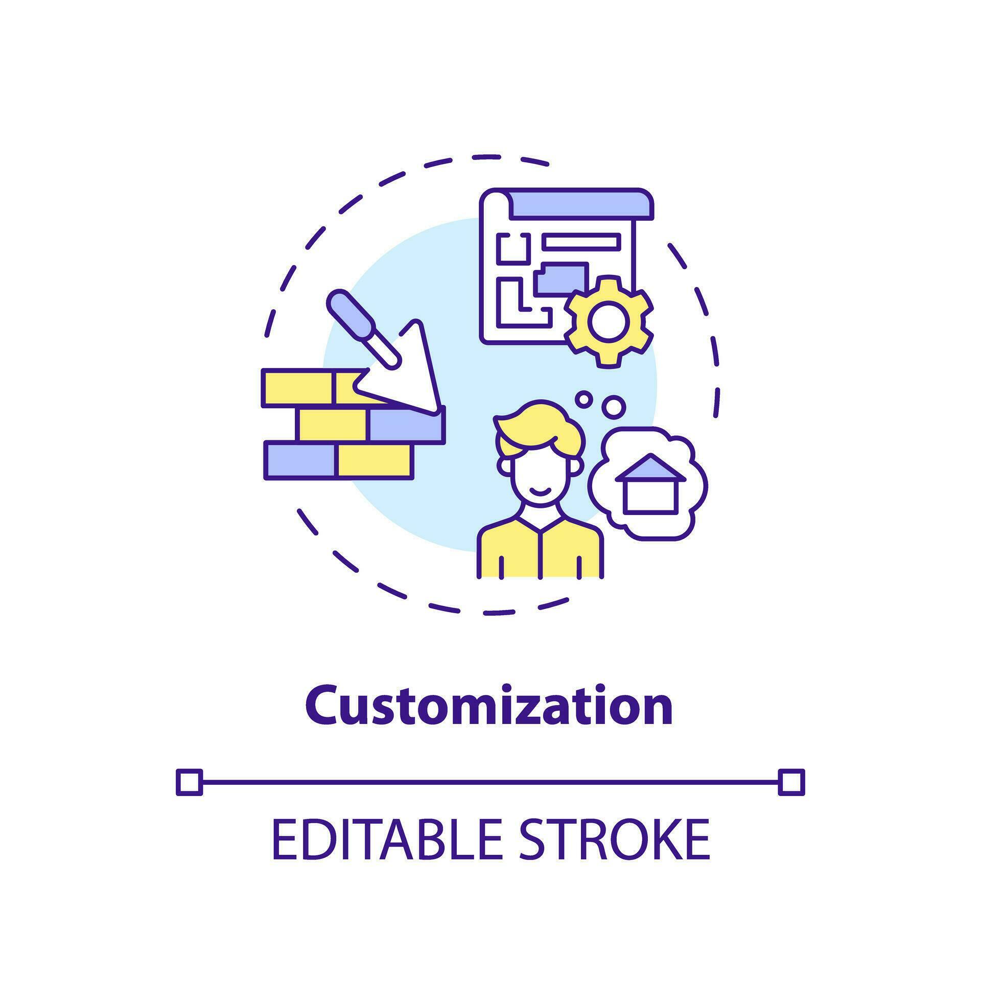 2d Editable Multicolor Personalización Icono Sencillo Aislado Vector