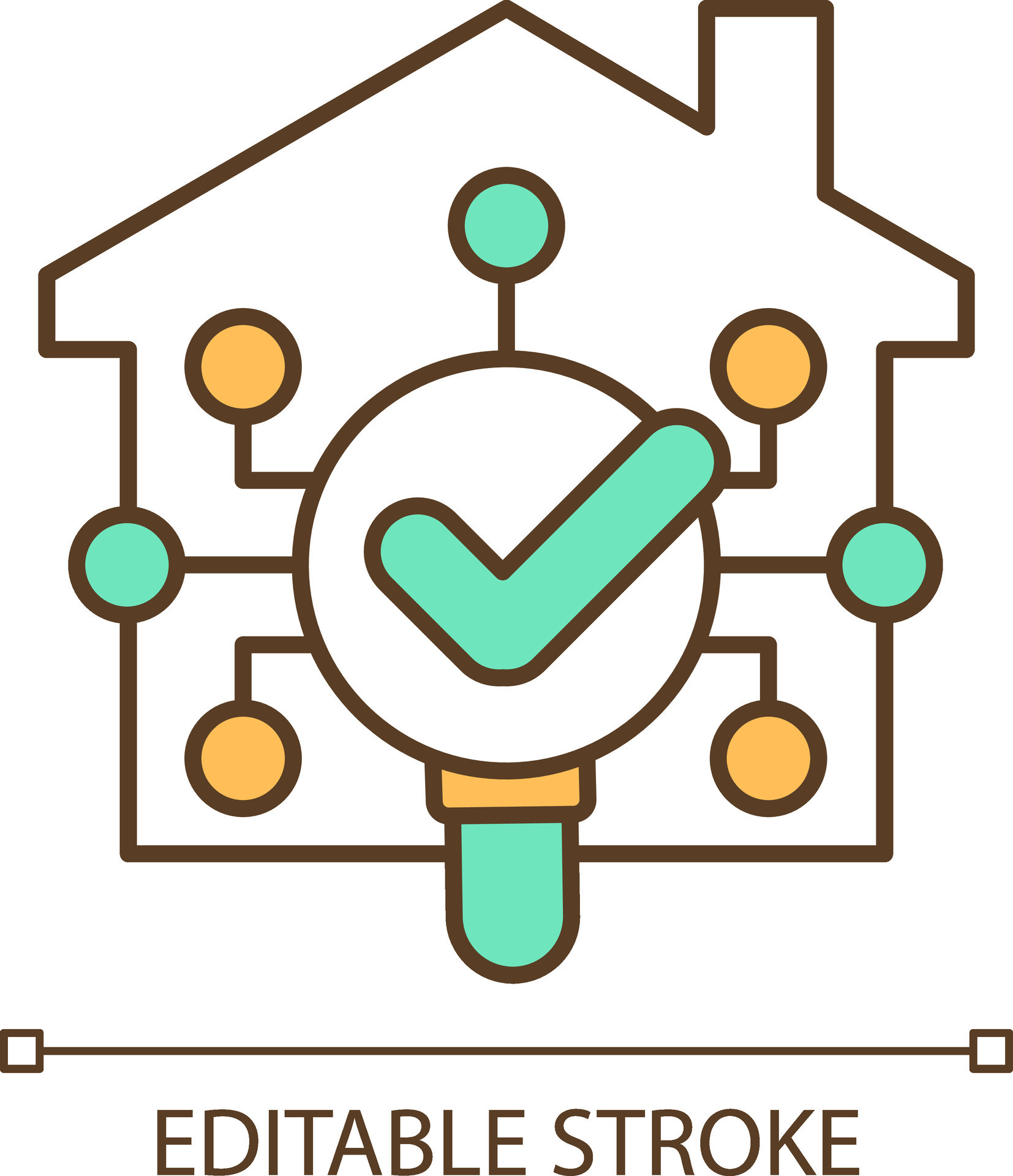 Editable Safety Measures Icon Representing Moving Service Isolated Vector Multicolor Thin Line