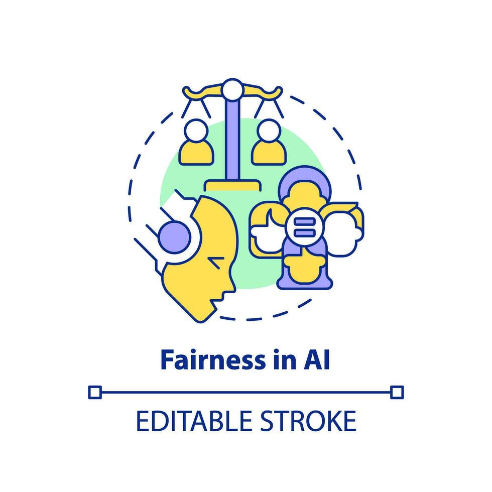 2d Editable Multicolor Fairness In Ai Icon Simple Isolated Vector