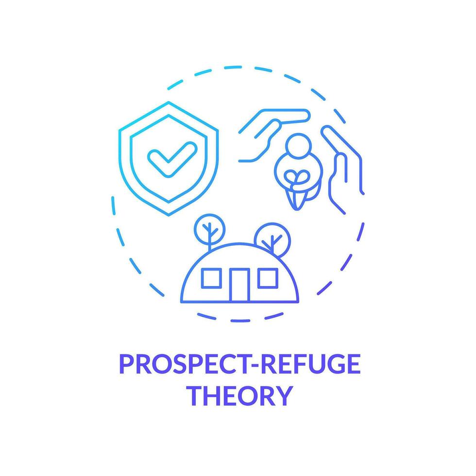 2d Gradient Prospect Refuge Theory Icon Creative Isolated Vector Thin