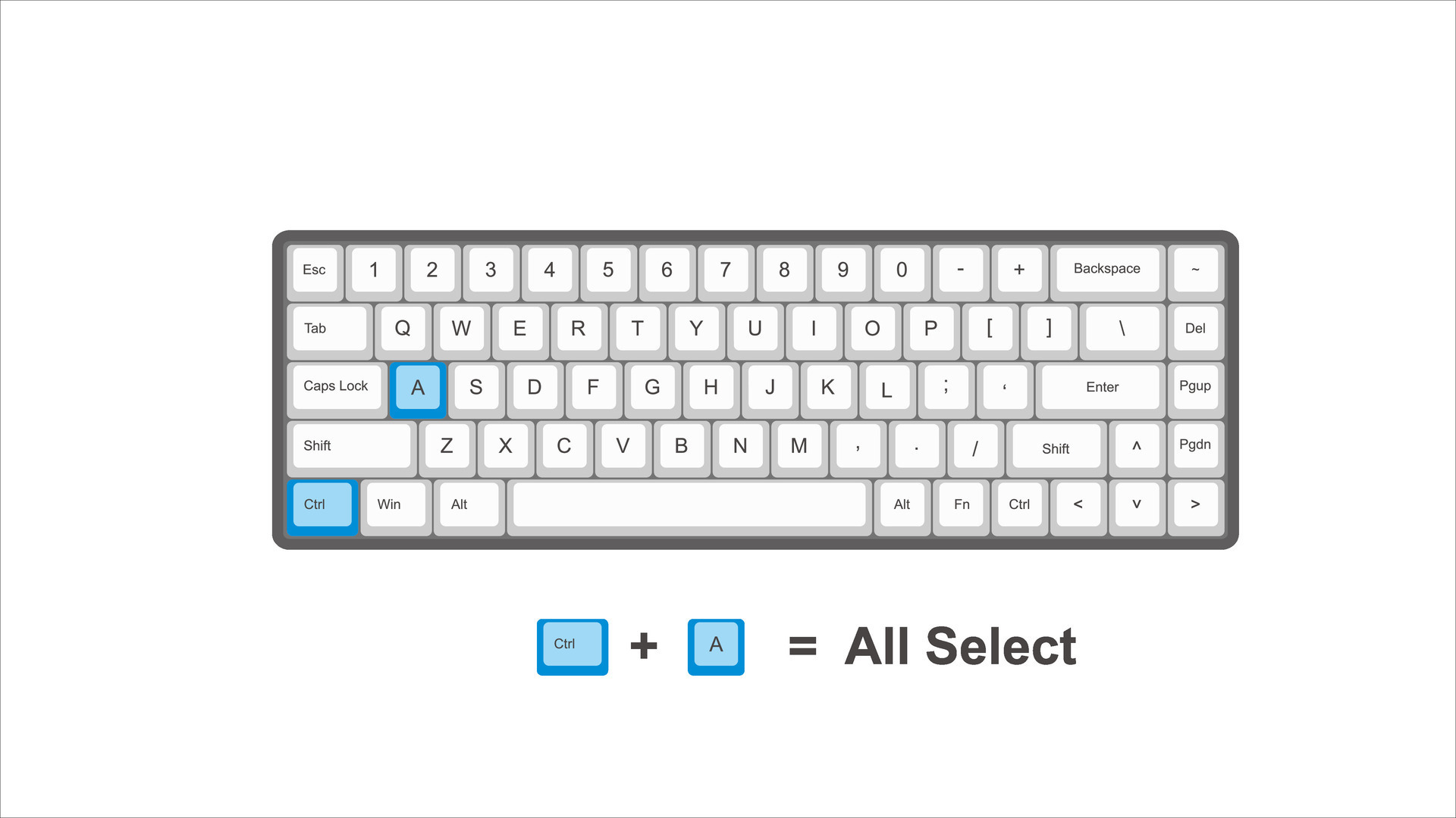 Vector Control Ctrl A All Select Keyboard Shortcuts Windows With Keyboard White And Blue