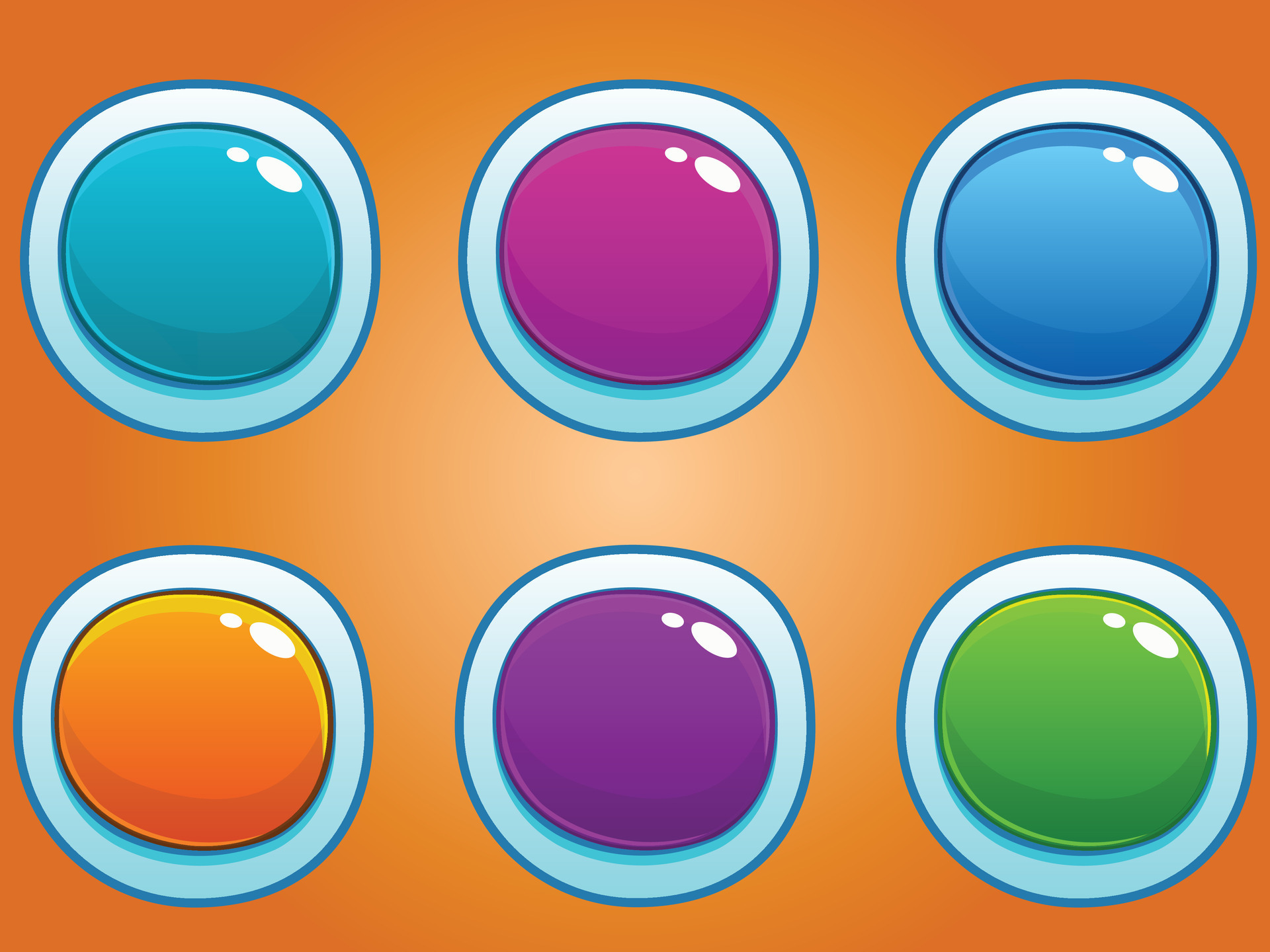 Sets Of Colorful Game Ui Buttons 36151266 Vector Art At Vecteezy
