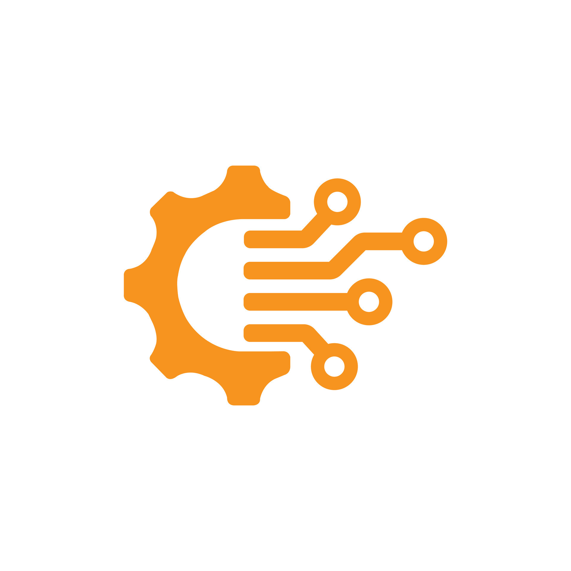 eps10 vector illustration of a orange digital transformation icon ...