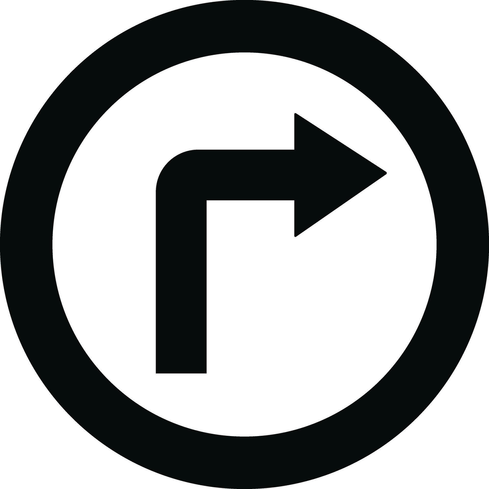 road sign icon in Flat outline style different directions isolated on Bended arrow, turning, zig ...