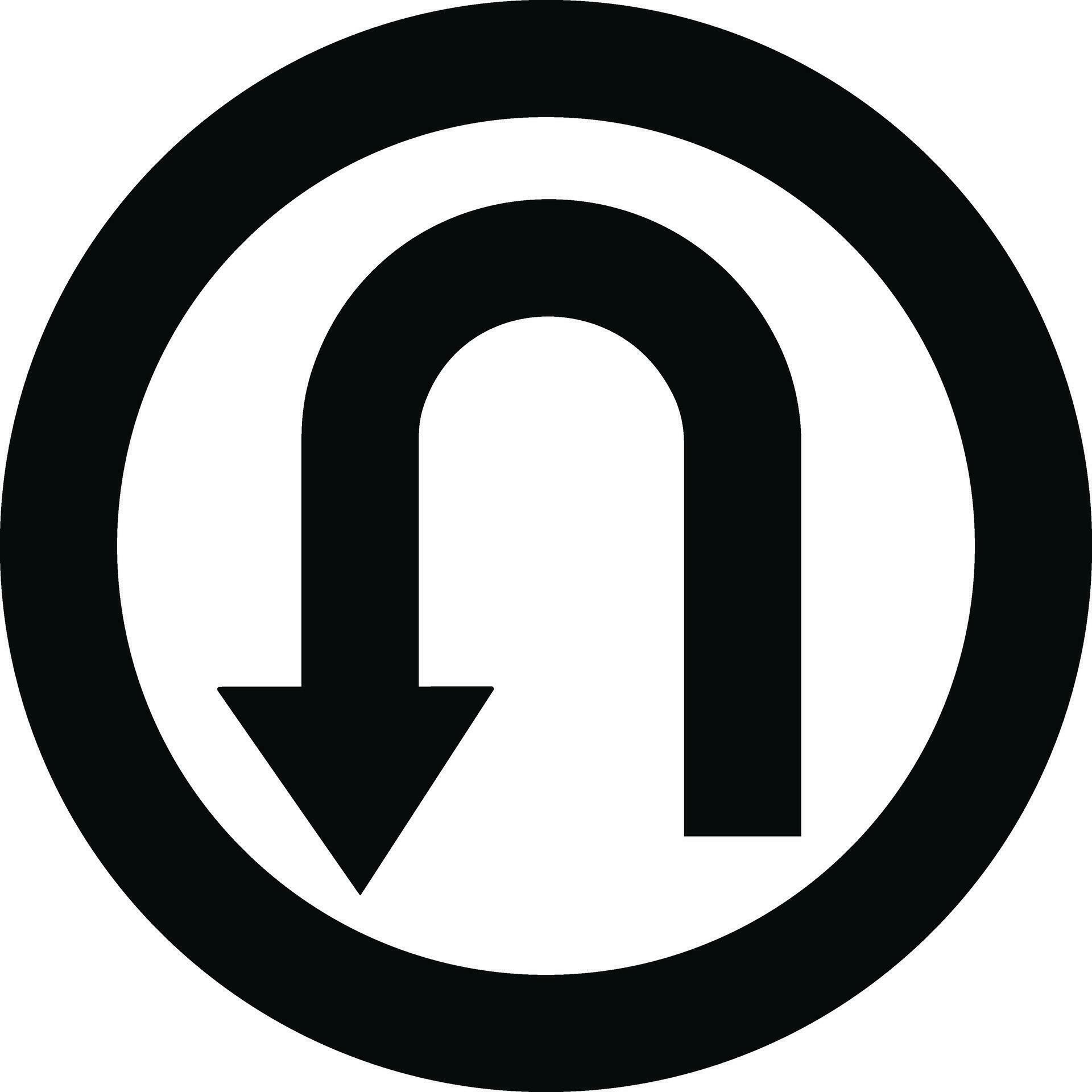 road sign icon in Flat outline style different directions isolated on Bended arrow, turning, zig ...