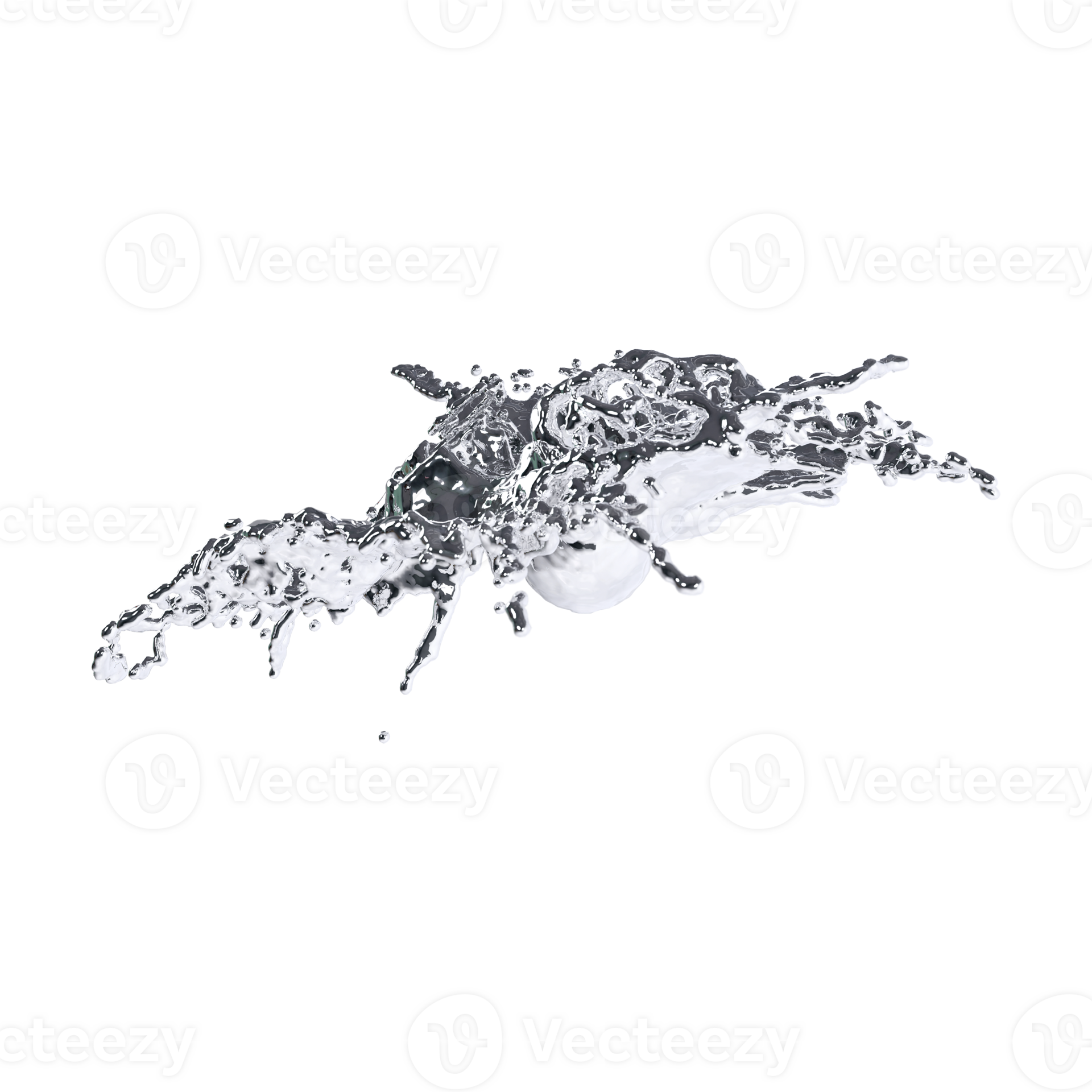 Futuristic Chrome Liquid Abstract Metallic Shape 3d Render 36152354 Png