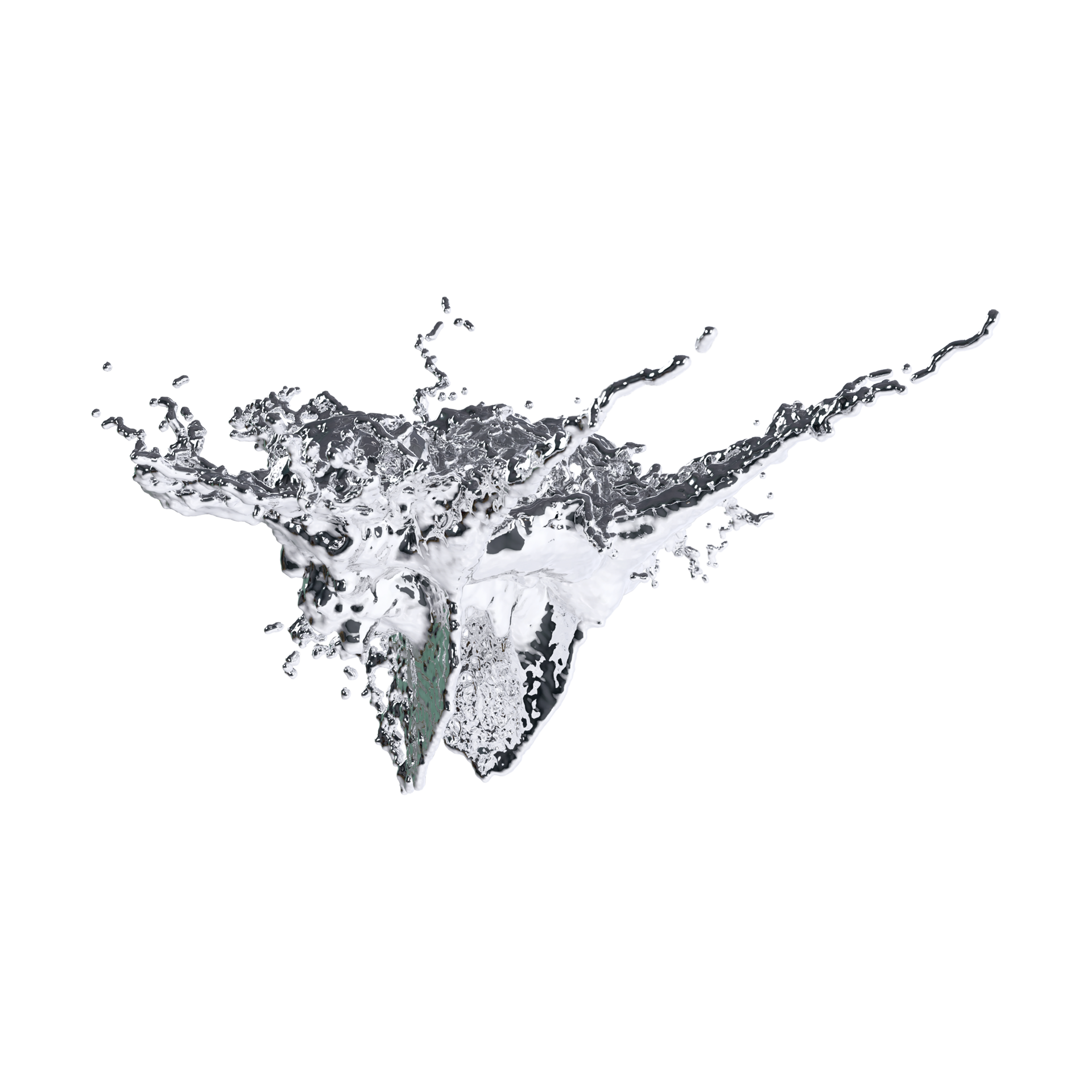 Futuristic Chrome Liquid Abstract Metallic Shape 3d Render 36152356 Png