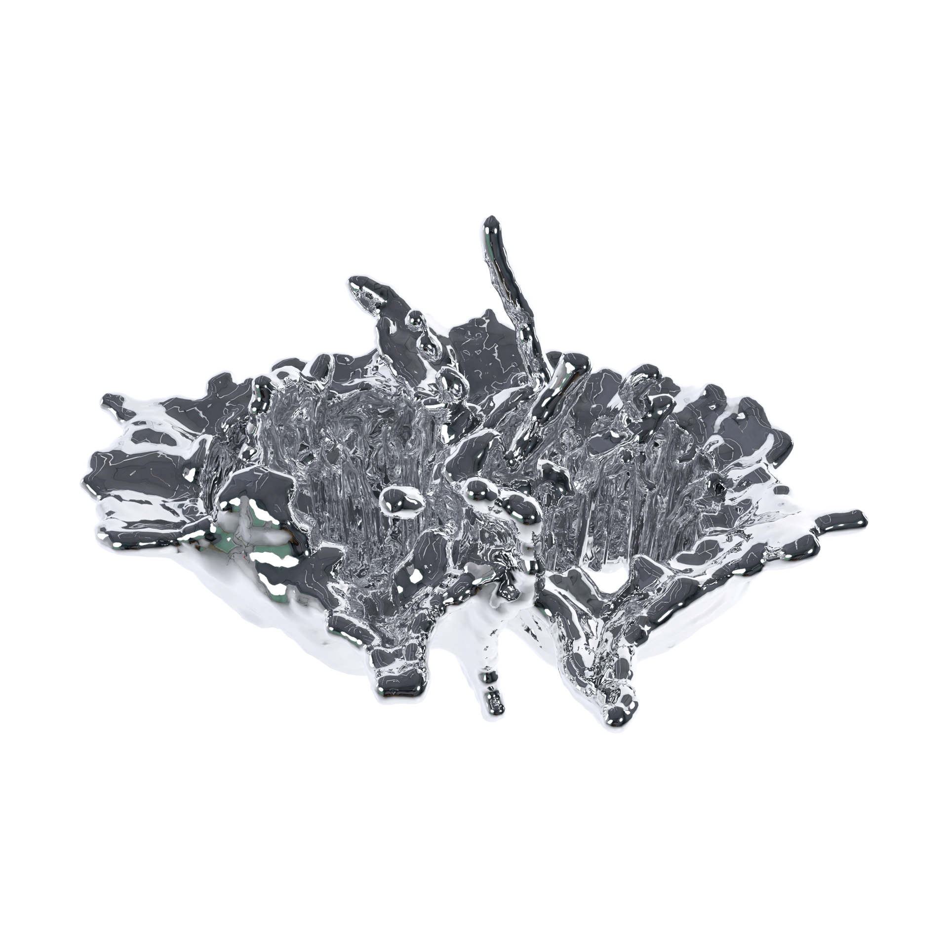 Futuristic Chrome Liquid Abstract Metallic Shape 3d Render 36152357 Png