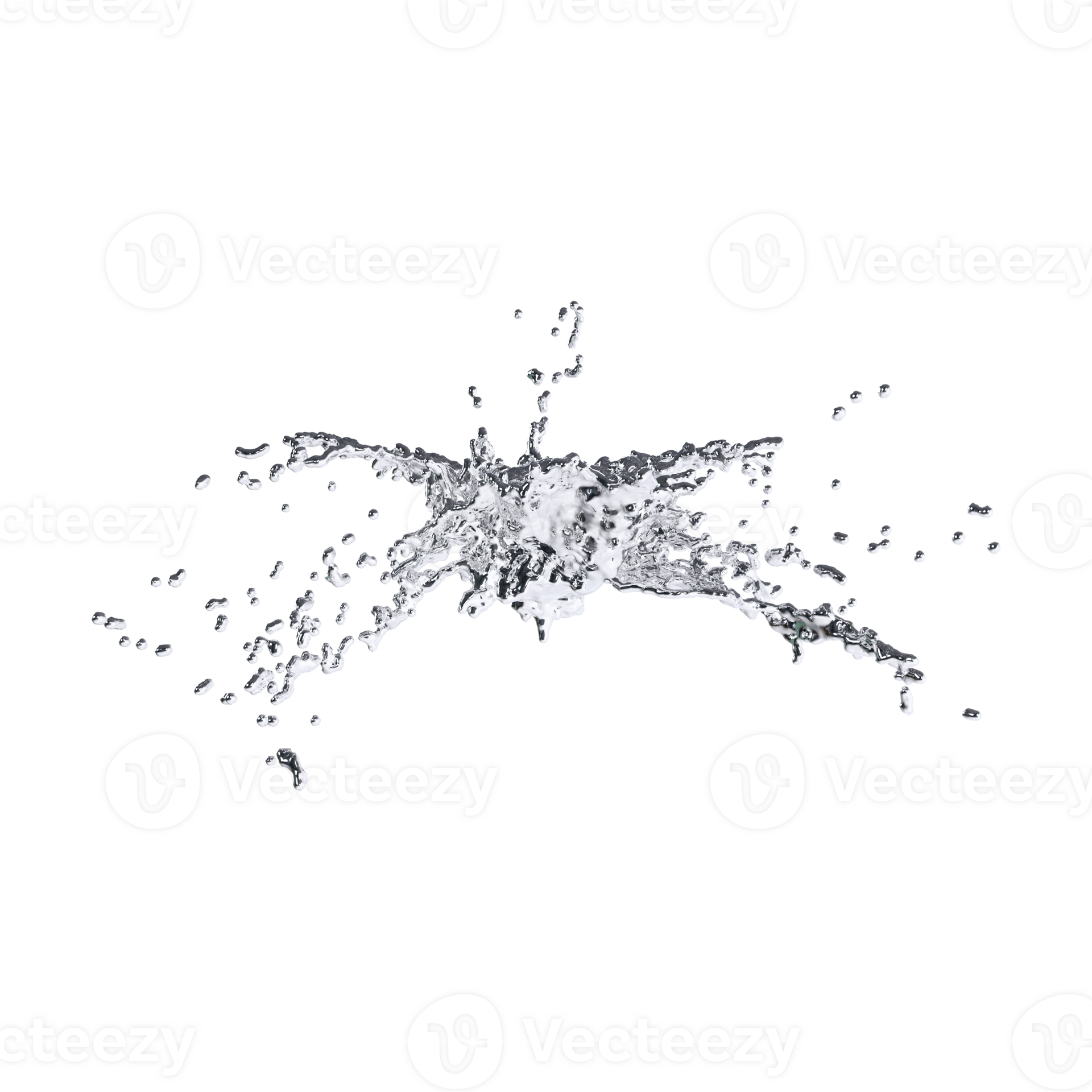 Futuristic Chrome Liquid Abstract Metallic Shape 3d Render 36152364 Png