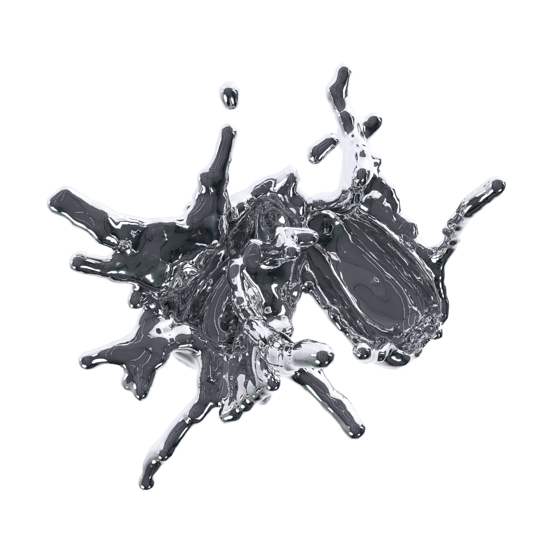 Futuristic Chrome Liquid Abstract Metallic Shape 3d Render 36152368 Png