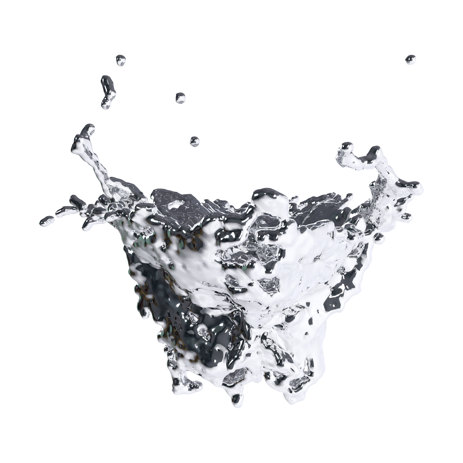 Futuristic Chrome Liquid Abstract Metallic Shape 3d Render 36152369 Png