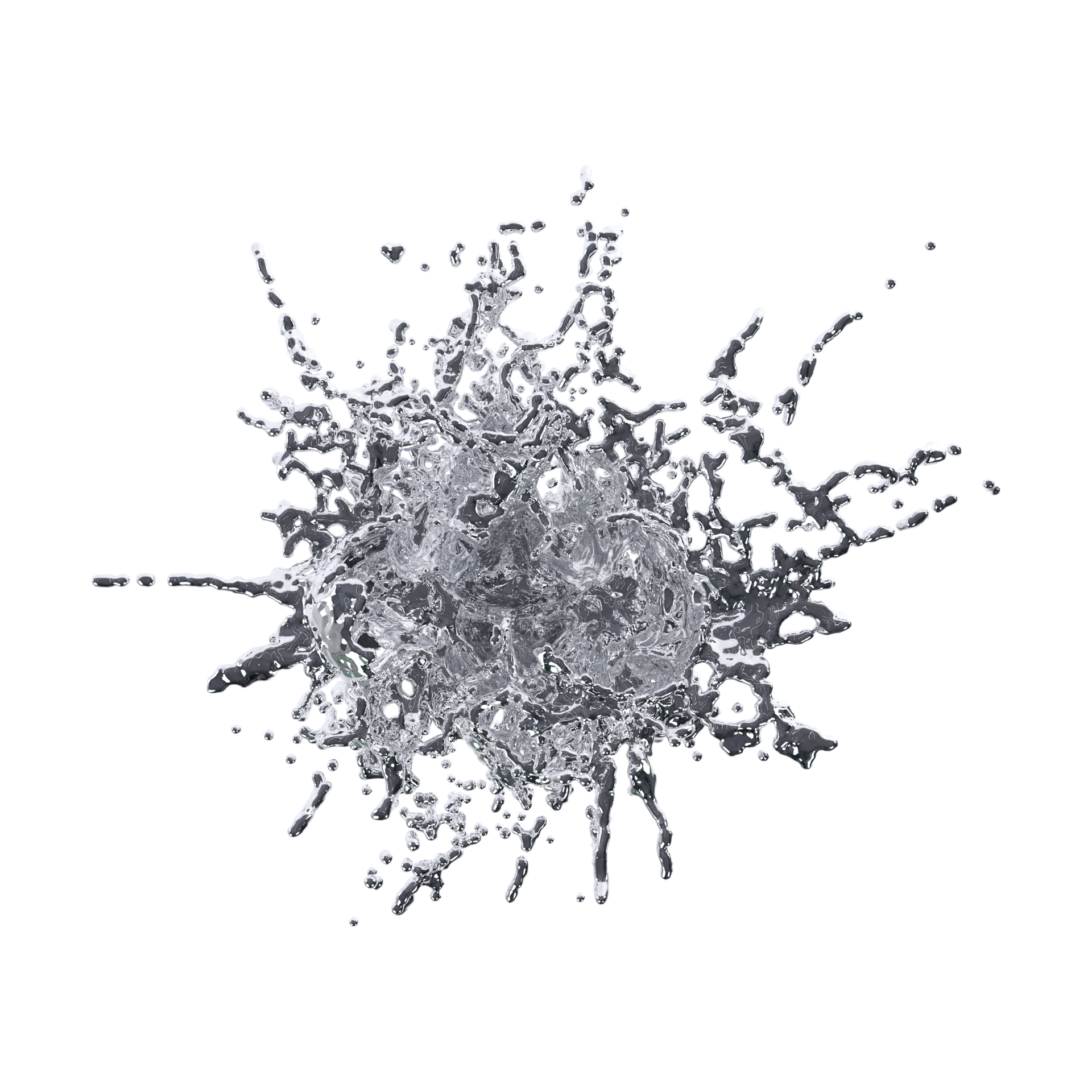 Futuristic Chrome Liquid Abstract Metallic Shape 3d Render 36152372 Png