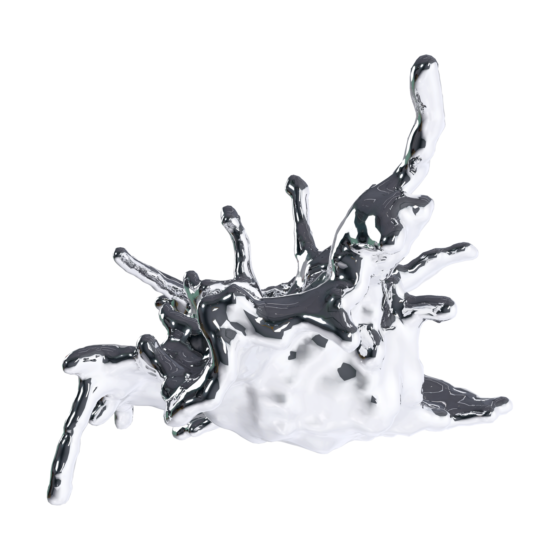 Futuristic Chrome Liquid Abstract Metallic Shape 3d Render 36152373 Png