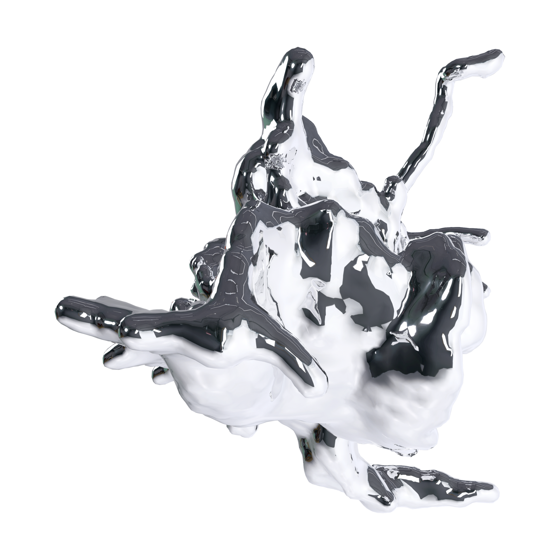 Futuristic Chrome Liquid Abstract Metallic Shape 3d Render 36152380 Png