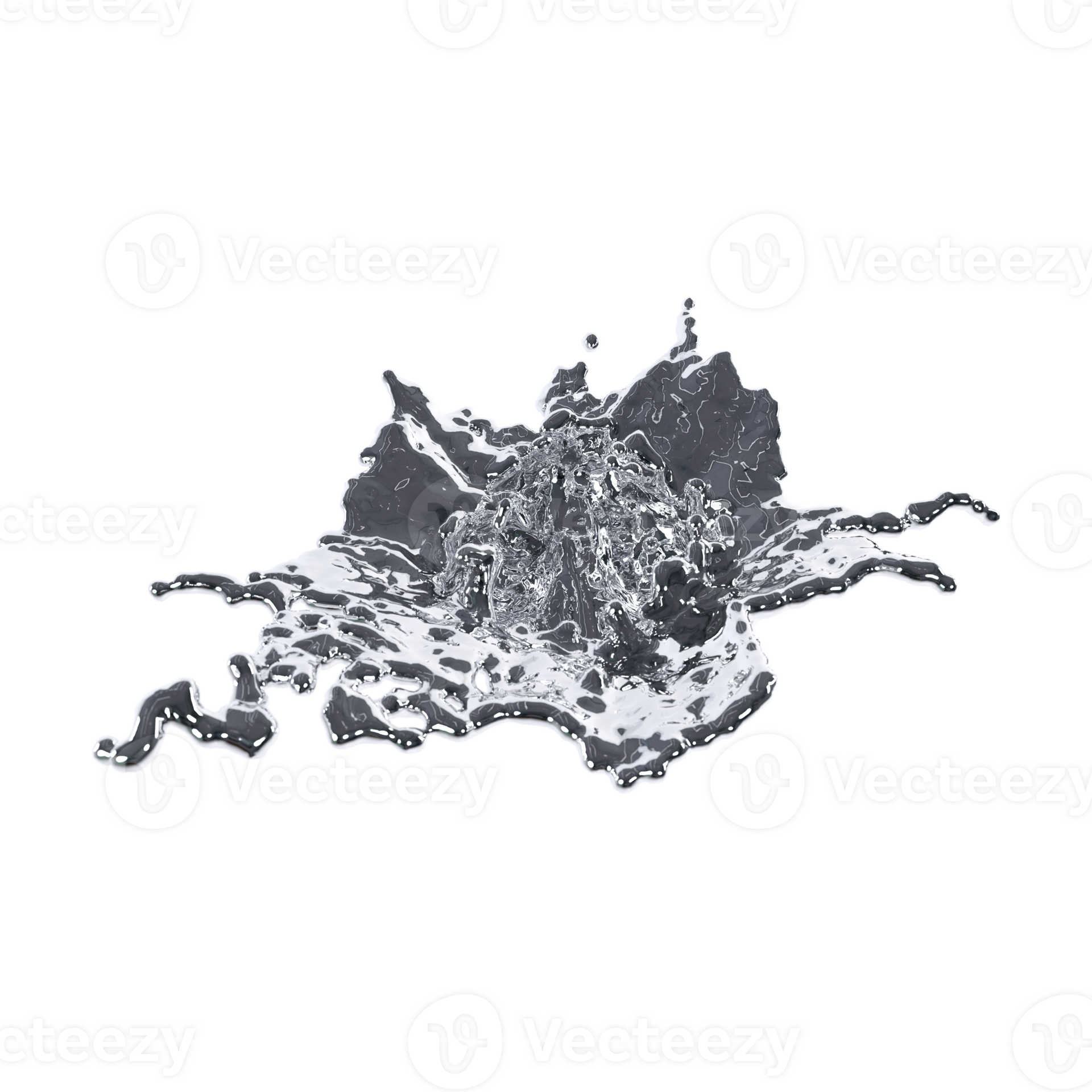 Futuristic Chrome Liquid Abstract Metallic Shape 3d Render 36152382 Png