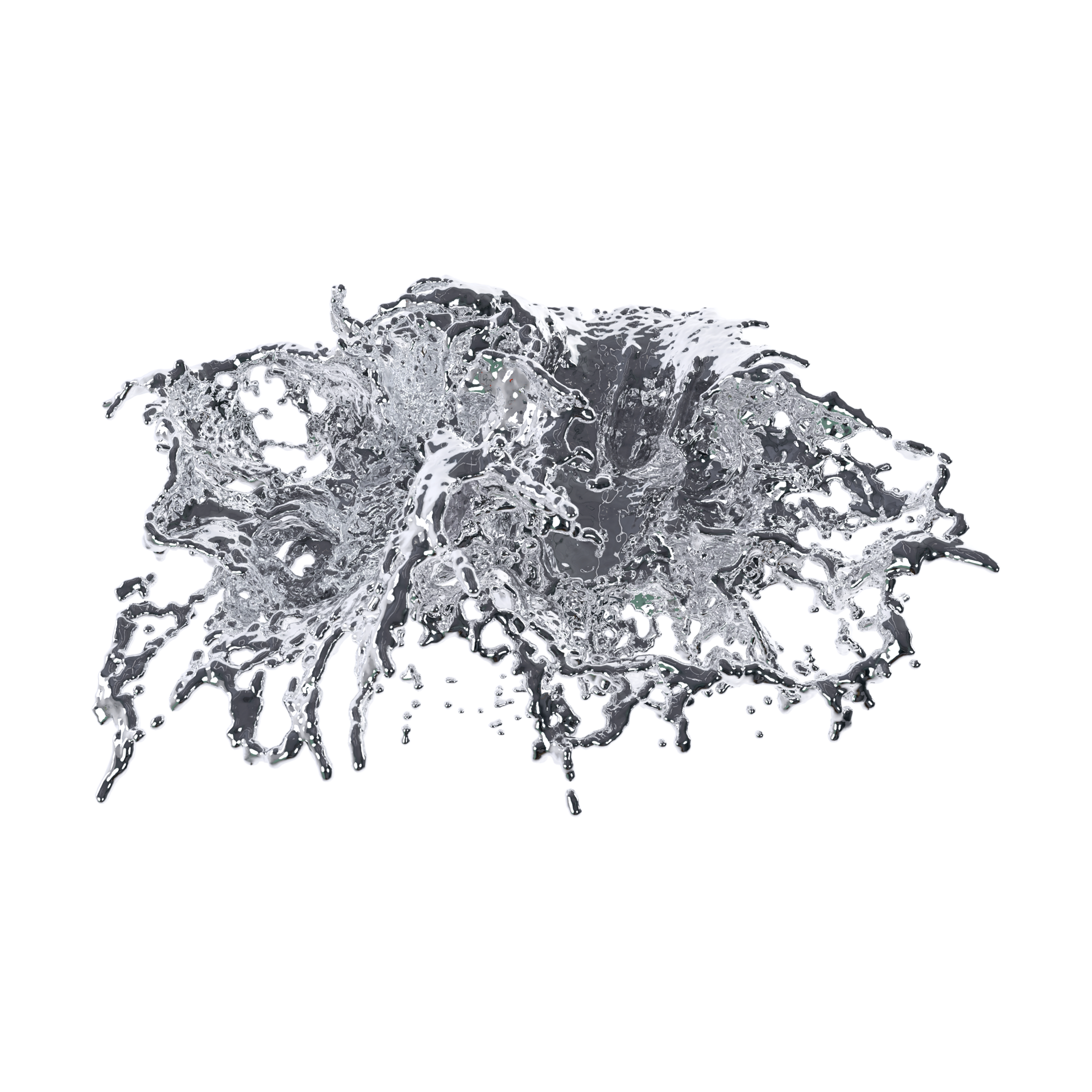 Futuristic Chrome Liquid Abstract Metallic Shape 3d Render 36152386 Png