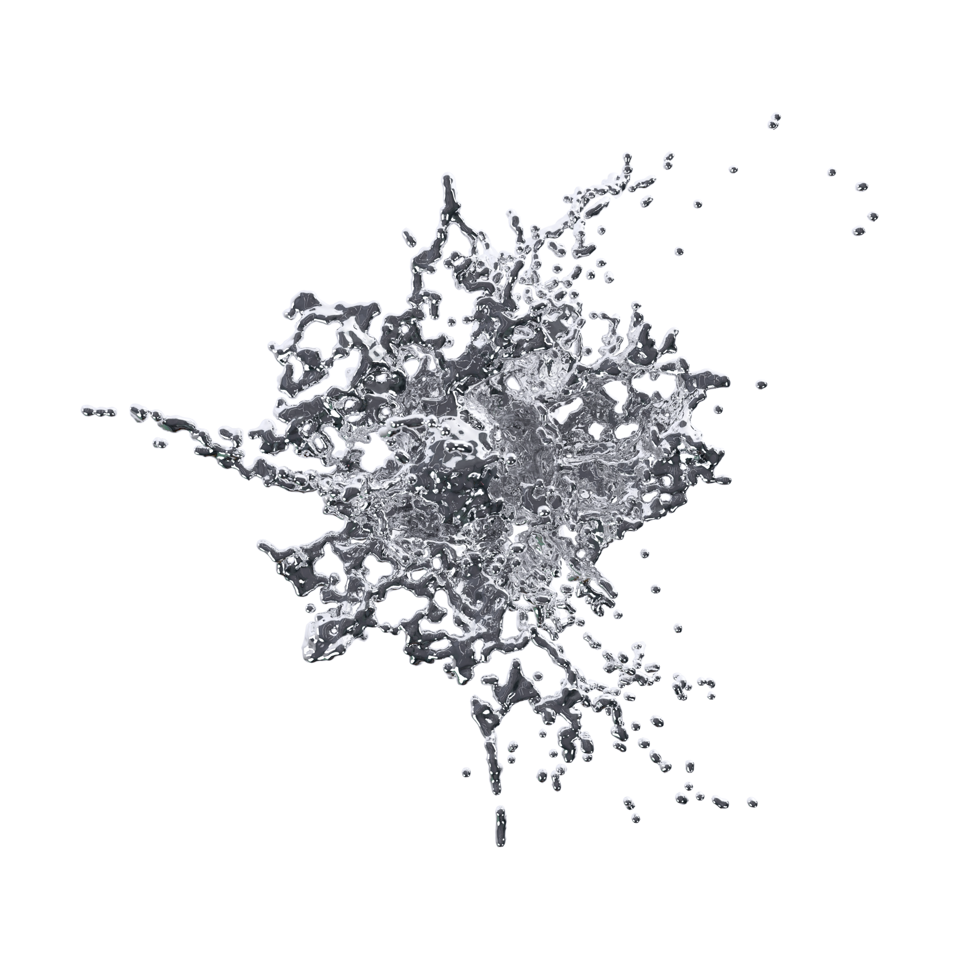 Futuristic Chrome Liquid Abstract Metallic Shape 3d Render 36152390 Png