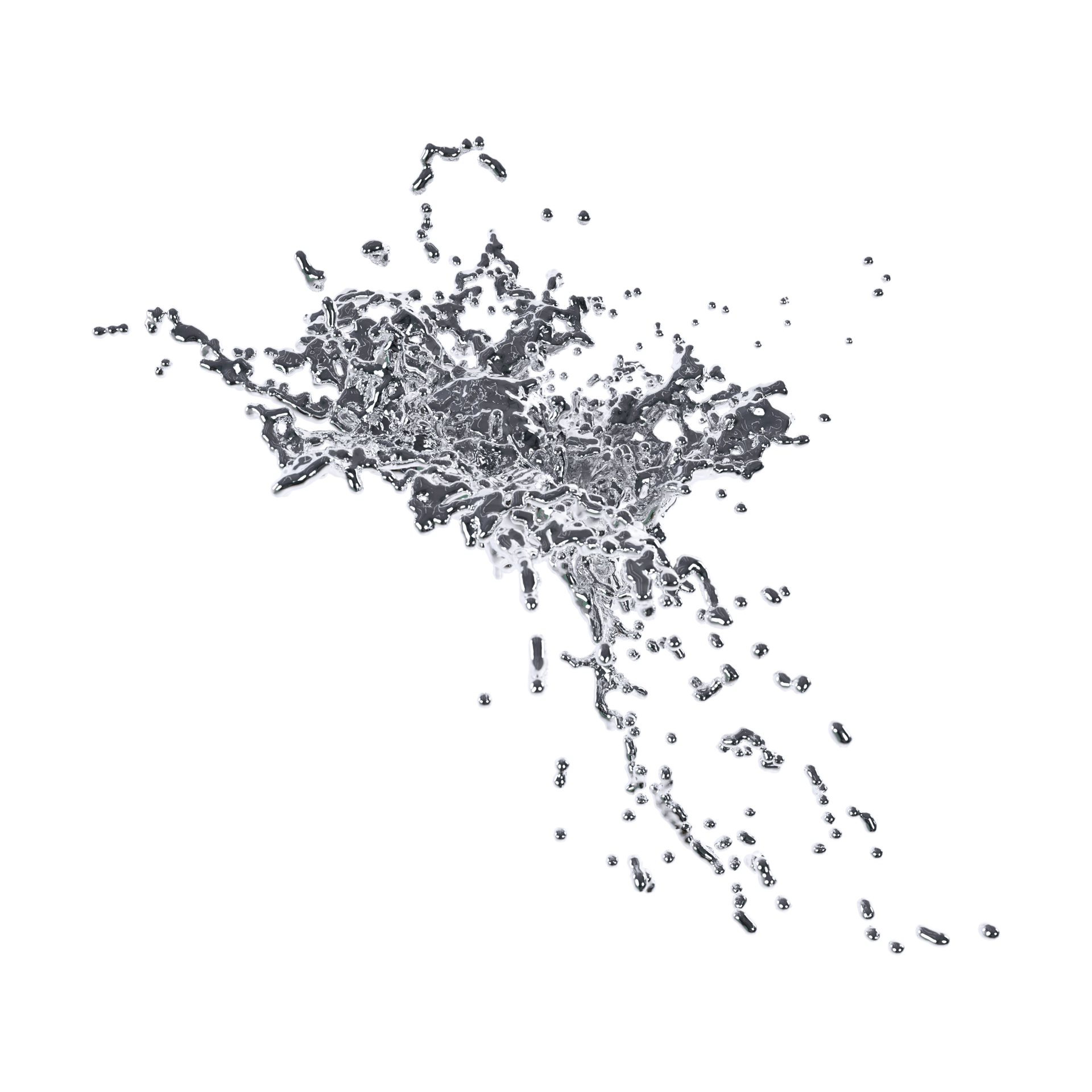 Futuristic Chrome Liquid Abstract Metallic Shape 3d Render 36152393 Png