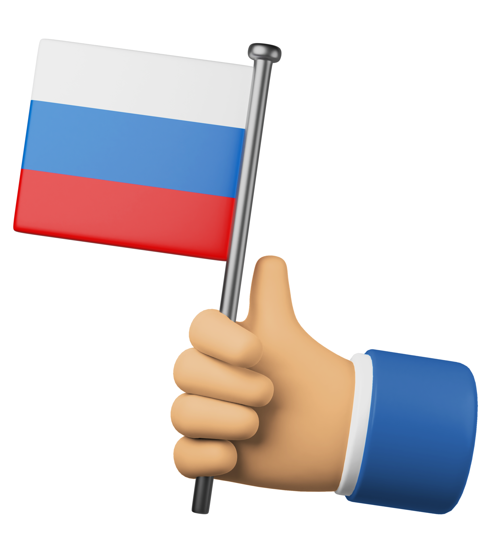 3d Illustration Hand Holding National Flag Of Russia 36152603 Png