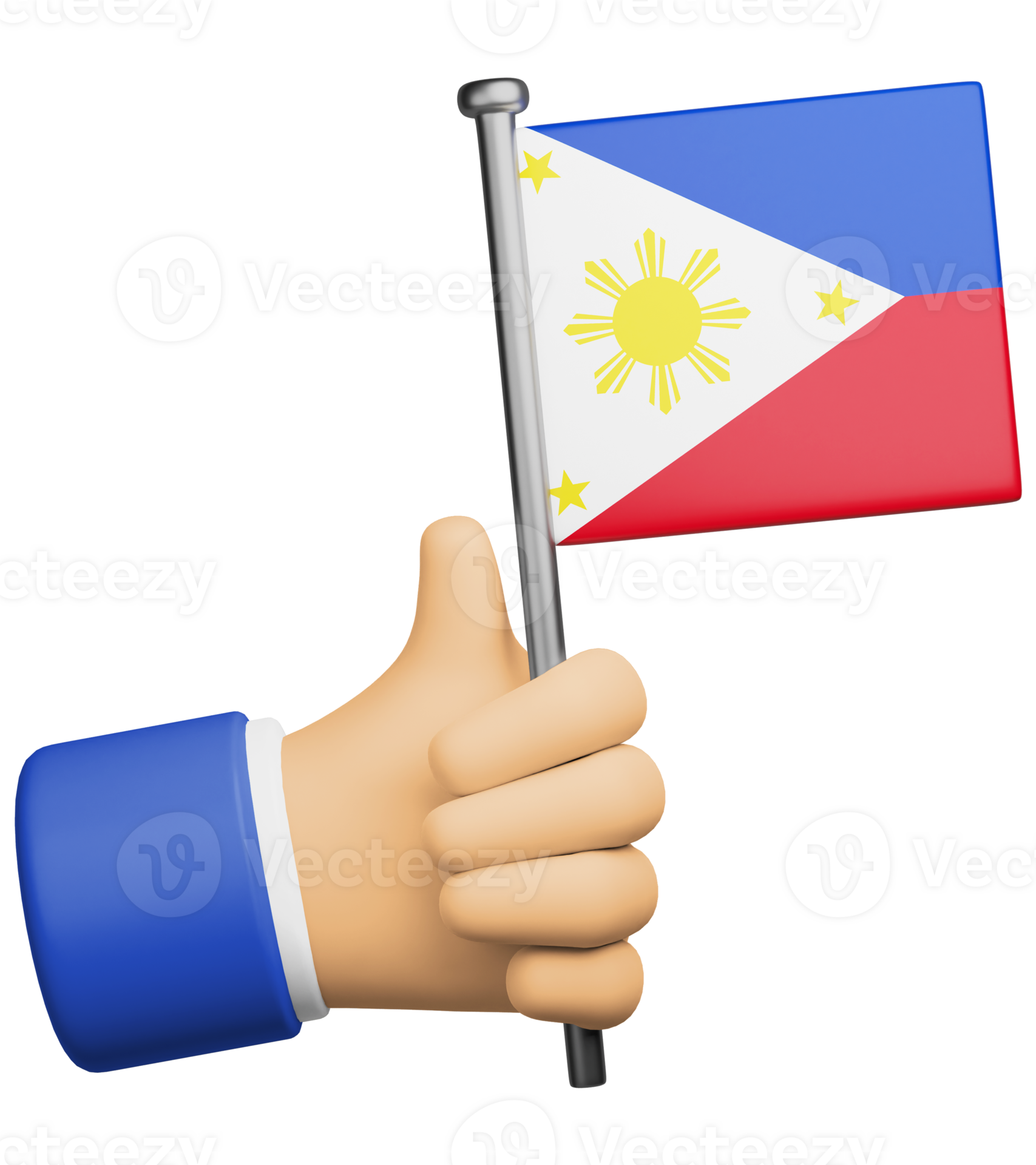3d Illustration Hand Holding National Flag Of Philippines 36152623 Png