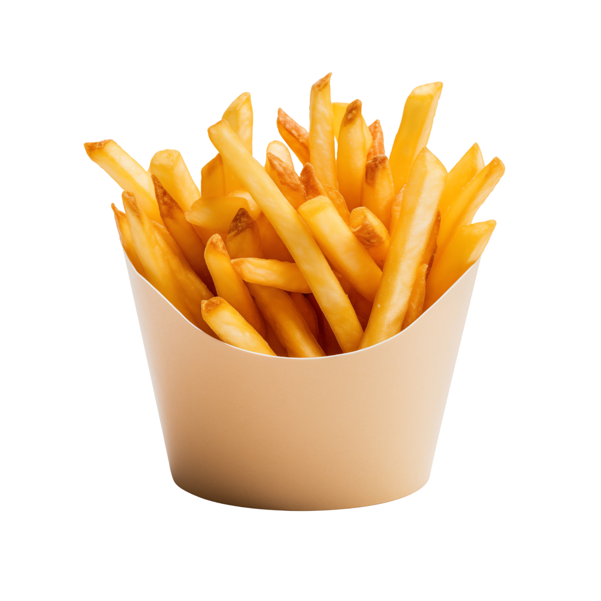 Ai Generated Crispy French Fries On Isolated Background Delicious Fast Food Photography