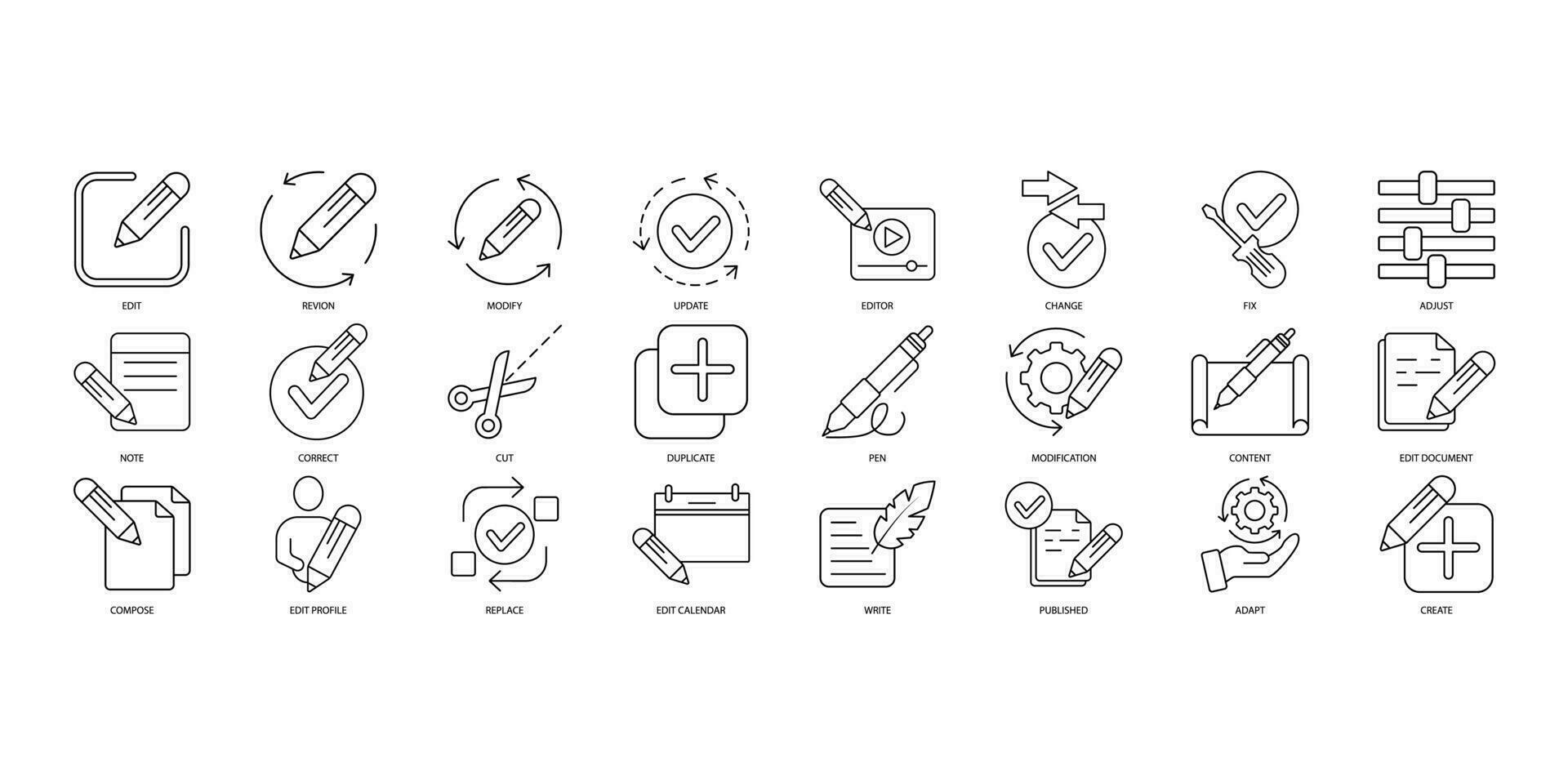 Edit Tool Icons Set Set Of Editable Stroke Iconsvector Set Of Edit Tool 36155251 Vector Art At
