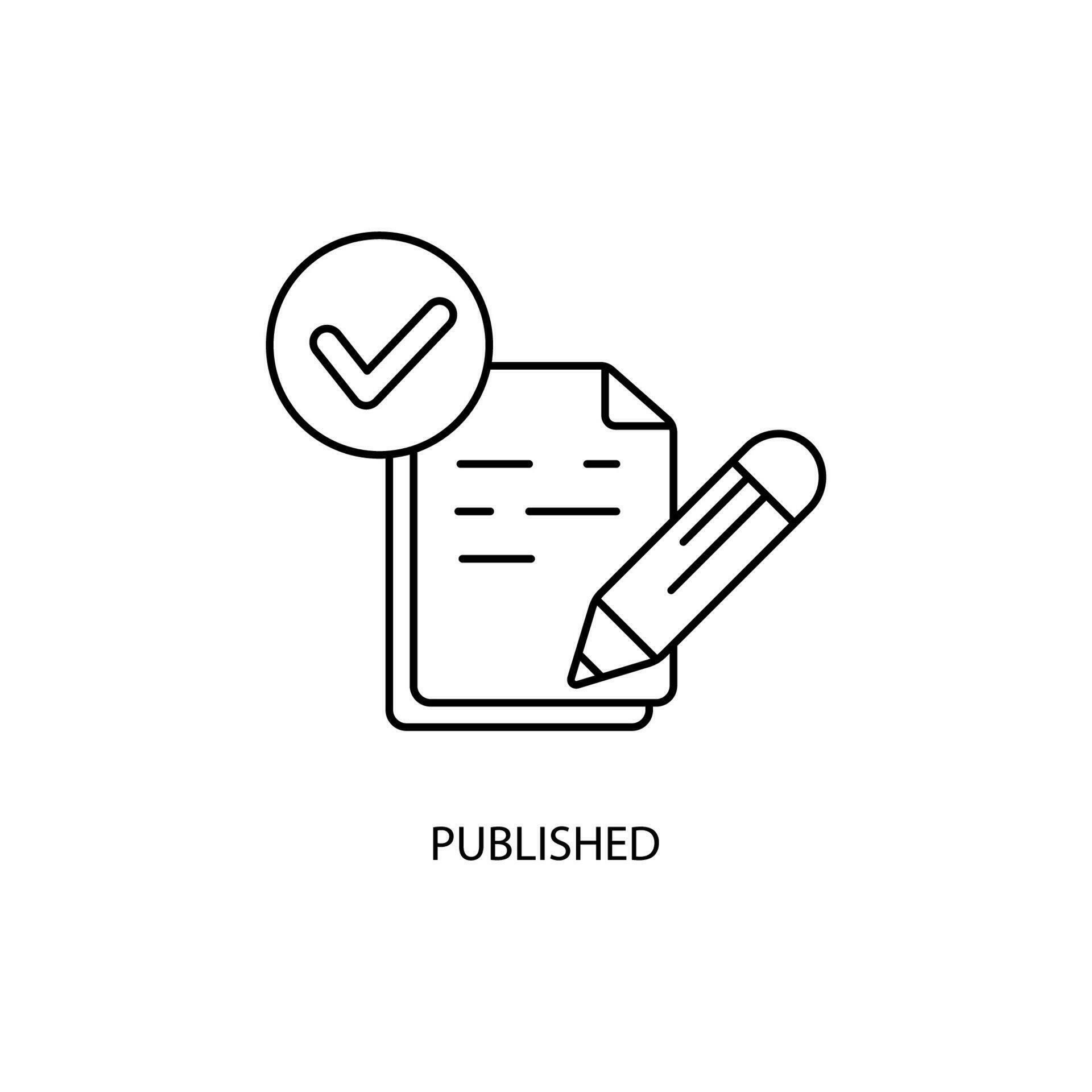 published concept line icon. Simple element illustration. published concept outline symbol ...