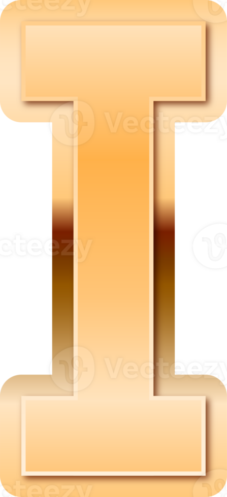 Luxury Gold Alphabet Letter I 36155979 PNG