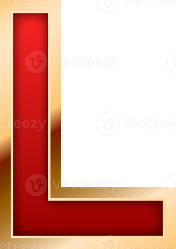 3D Elegant Red Alphabet Letter L 36155981 PNG