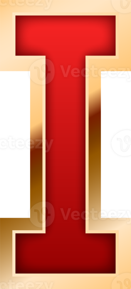 3D Elegant Red Alphabet Letter I 36155989 PNG