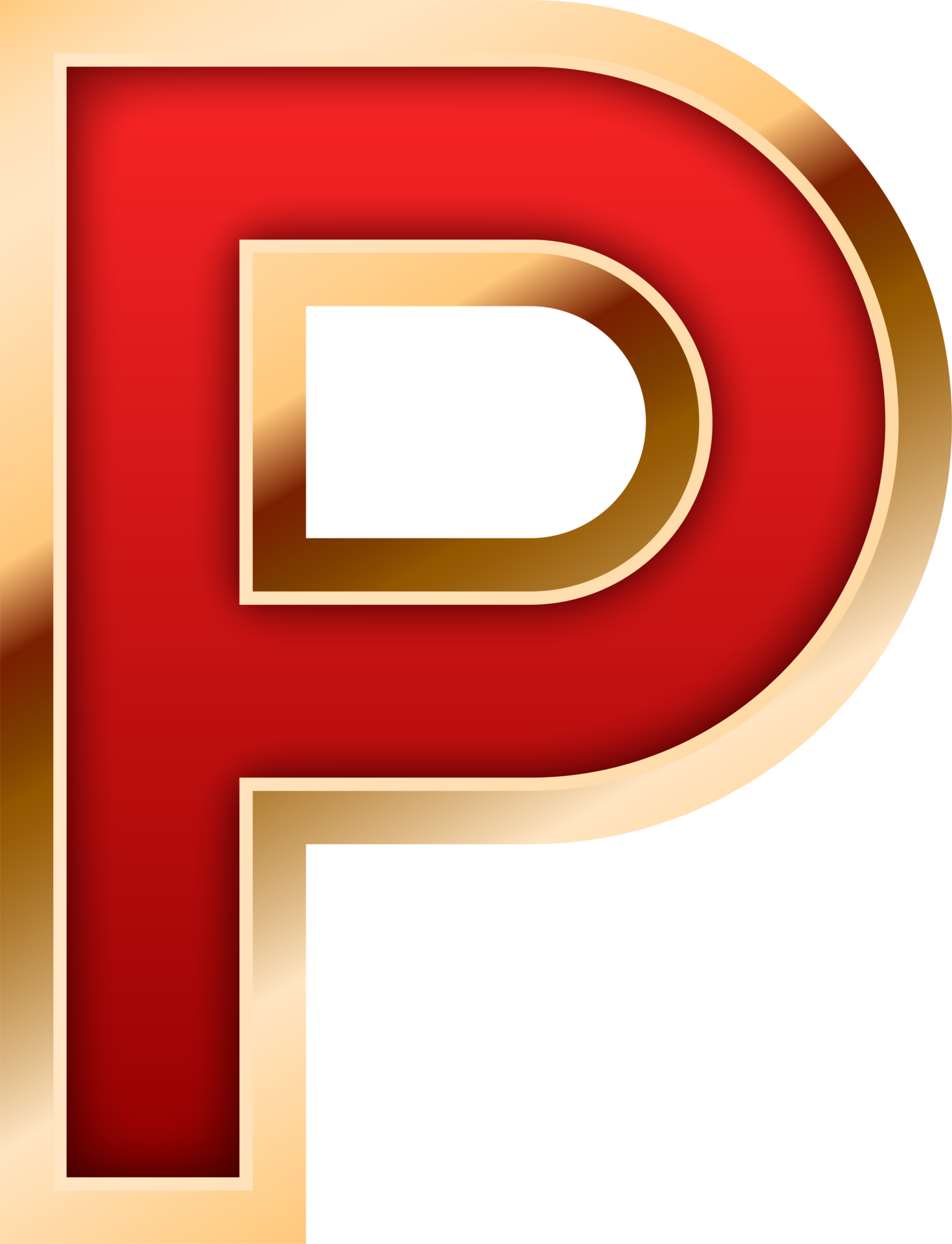 3D Elegant Red Alphabet Letter P 36155999 PNG