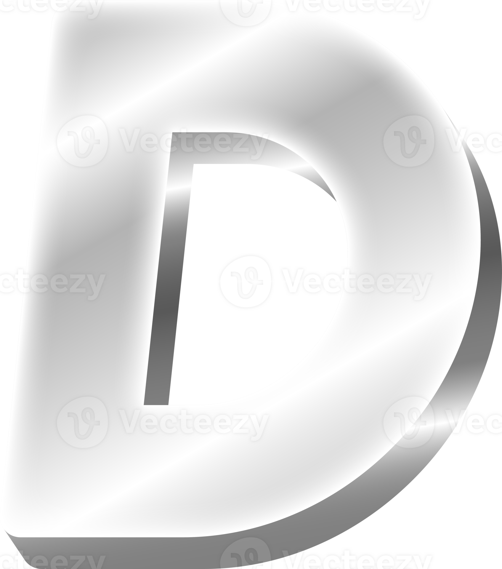 Silver Alphabet Letter D 36156003 Png
