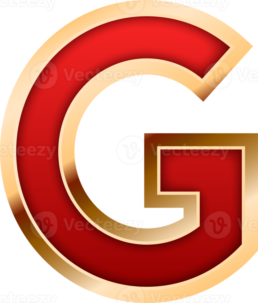 3D Elegant Red Alphabet Letter G 36156021 PNG
