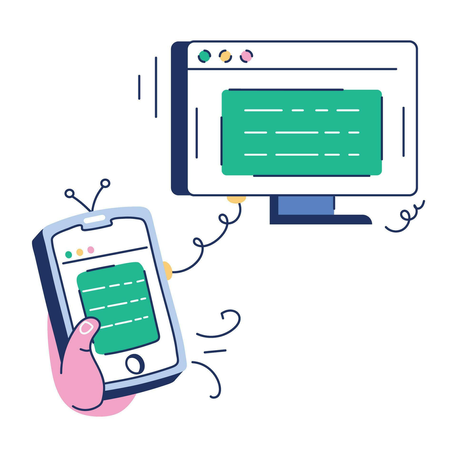 Source Code Doodle Mini Illustration 36156371 Vector Art at Vecteezy